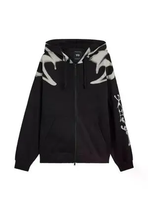 Y3 Yaksha Graphic Zip-up Hoodie - Black