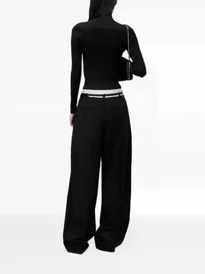 Alexander Wang Ribbed Turtleneck With Jacquard Logo - Black