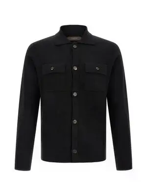 ZANONE Virgin Wool Button-up Cardigan - Black