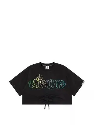 AAPE BY *A BATHING APE Moonface Gradient Cropped T-shirt - Grey