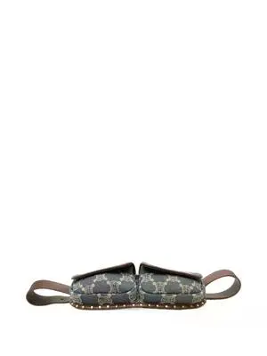 Celine Macadam Denim Double Pocket Belt Bag - Blue