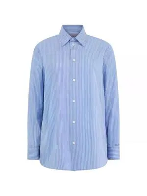 Balenciaga Striped Poplin Shirt In /navy - Blue