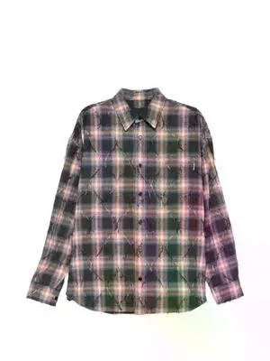 JUUN.J Argyle Check Distressed Shirt