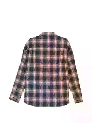 JUUN.J Argyle Check Distressed Shirt