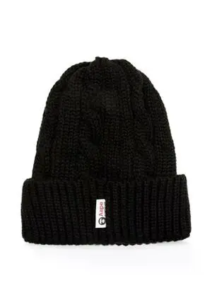 AAPE BY *A BATHING APE Cable-knit Logo-patch Beanie Hat - Neutrals