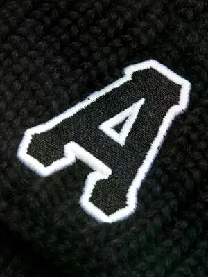 AAPE BY *A BATHING APE Cable-knit Logo-patch Beanie Hat