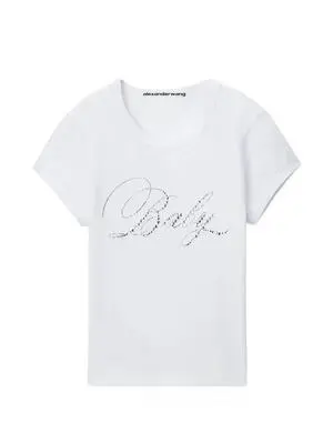 Alexander Wang Hotfix-graphic Fitted T-shirt - White
