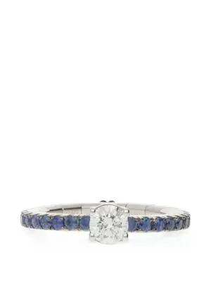 Roberto Demeglio Diamond And Sapphire Solitaire Ring