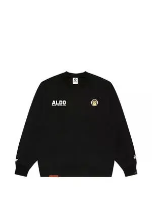 AAPE BY *A BATHING APE Moonface Logo-patch Sweatshirt - Black