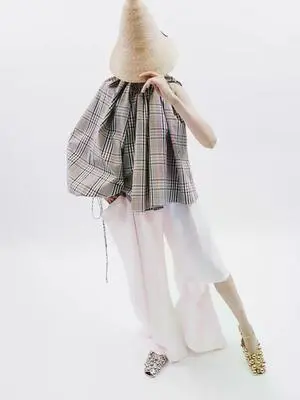 A.W.A.K.E. Mode Draped Wide-leg Trousers With Knee Slits - Pink