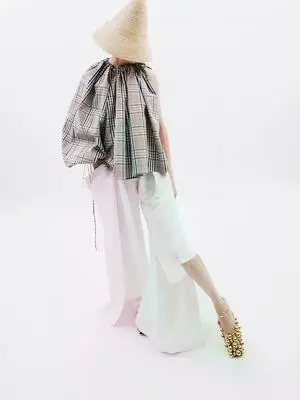 A.W.A.K.E. Mode Draped Wide-leg Trousers With Knee Slits - Pink