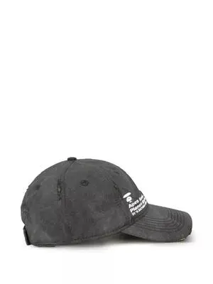 AAPE BY *A BATHING APE Distressed Logo Baseball Cap - Black