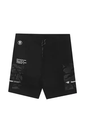 AAPE BY *A BATHING APE Moonface Printed Cargo Shorts - Black