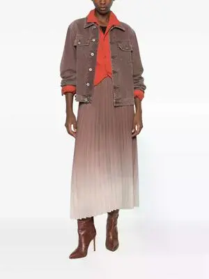 MAISON123 Ombre-effect Pleated Midi Skirt