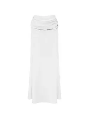 POST MERIDIEM Zip-fastening Draped Maxi Skirt - White