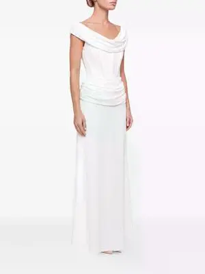 POST MERIDIEM Zip-fastening Draped Maxi Skirt