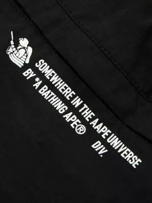 AAPE BY *A BATHING APE Moonface-patch Drawstring Trousers - Black