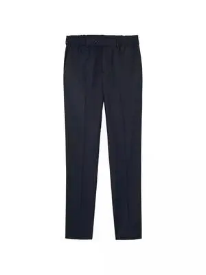 LARDINI Elasticated-waistboard Pressed-crease Trousers - Blue