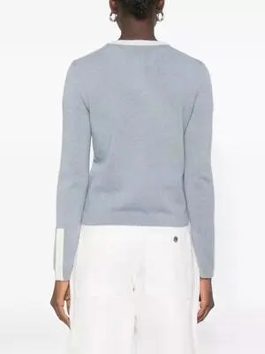 Eric Bompard Contrasting Trim Button-sleeve Cardigan