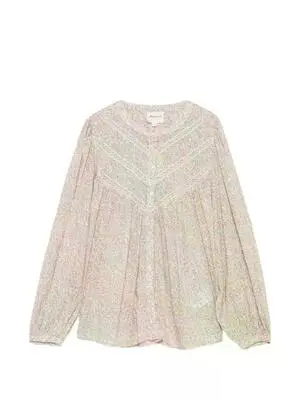 MAISON123 Devon Floral-print Lace-trim Blouse
