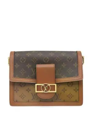 LOUIS VUITTON Monogram Reverse Dauphine Mm Satchel - Brown