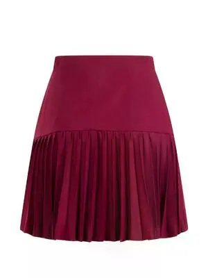 Alberta Ferretti Button-up Pleated-panel Skirt - Red