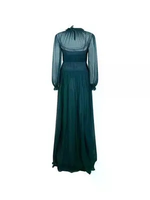Alberta Ferretti Crochet-knit Ruffled Maxi Dress