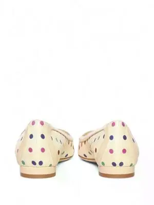 Manolo Blahnik Polka-dot Pointed-toe Ballet Flats