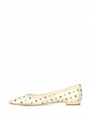Manolo Blahnik Polka-dot Pointed-toe Ballet Flats
