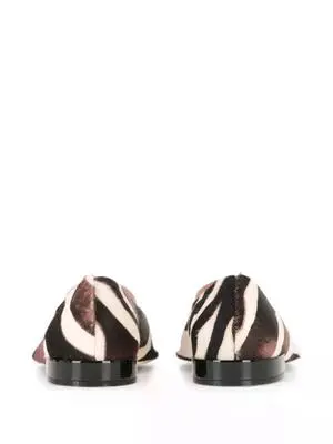 TOD'S Zebra-print Pointed-toe Ballet Flats