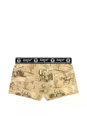 AAPE BY *A BATHING APE Moonface Logo-print Boxer Briefs - Neutrals