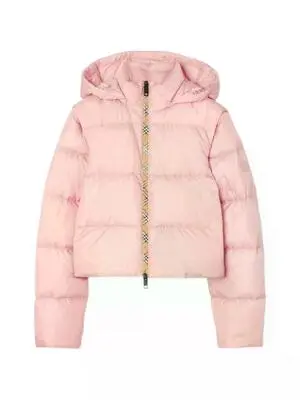 Burberry Check Trim Ambleside Puffer Jacket - Pink
