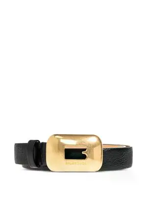 Balenciaga Leather Belt With Gold-tone Buckle
