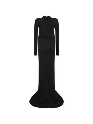 Alberta Ferretti Long Sleeve Cut-out Gown