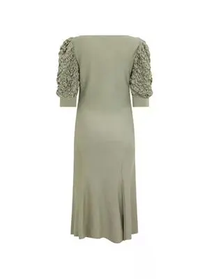 Alberta Ferretti Puff-sleeve Midi Dress
