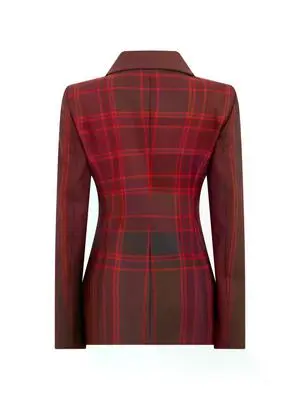 Alberta Ferretti Checked Virgin Wool Blazer