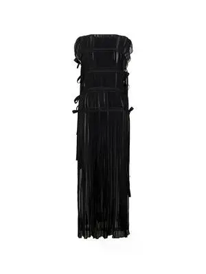 Alberta Ferretti Silk Bow Detail Maxi Dress