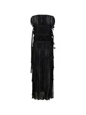 Alberta Ferretti Silk Bow Detail Maxi Dress