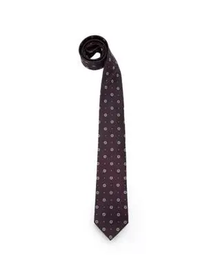 Saint Laurent Jacquard-weave Silk Tie - Red