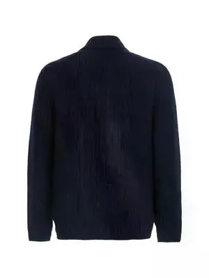 Tagliatore Ribbed-knit Zip-up Cardigan