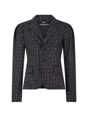 Alberta Ferretti Pinstripe Pattern Blazer - Black