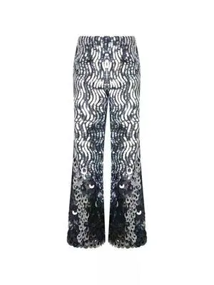 Alberta Ferretti Sequin-embellished Trousers - Silver