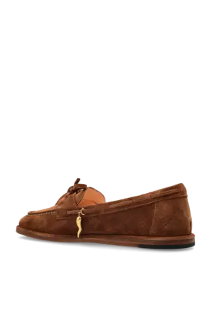 Agl Suede Loafers With Pearl And Star Charm