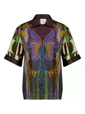 PAULA Mary Printed Short-sleeve Shirt - Purple