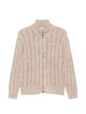 Peserico Open-knit Zip-up Cardigan - Neutrals