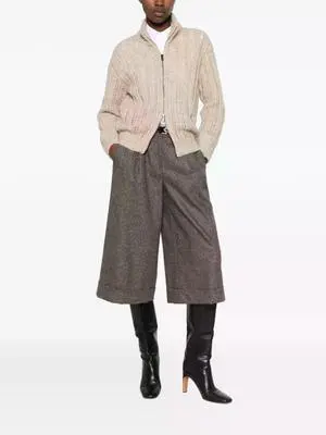 Peserico Open-knit Zip-up Cardigan - Neutrals