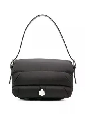Moncler Quilted Logo-plaque Shoulder Bag - Black