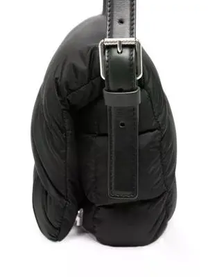 Moncler Quilted Logo-plaque Shoulder Bag - Black