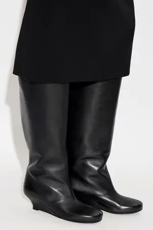 Agl Leather Wedge Knee-high Boots