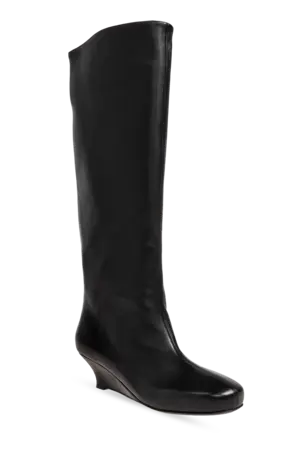 Agl Leather Wedge Knee-high Boots